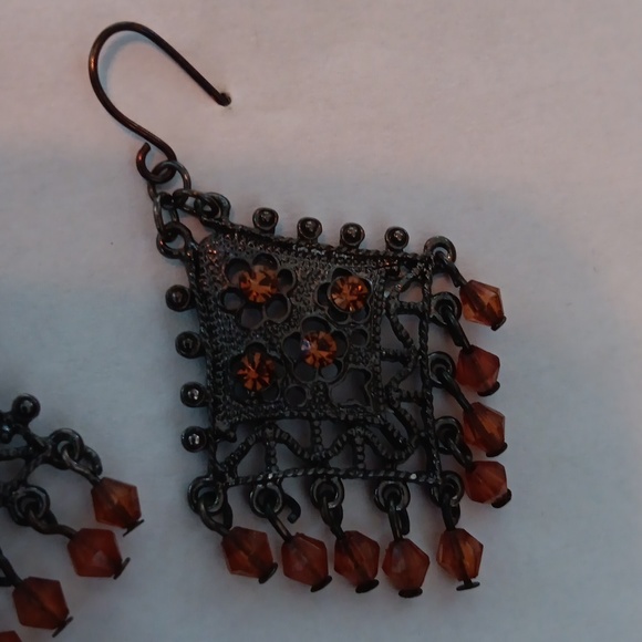 Jewelry | Beautiful Beaded Pierced Earrings Rust Color Beads And ...